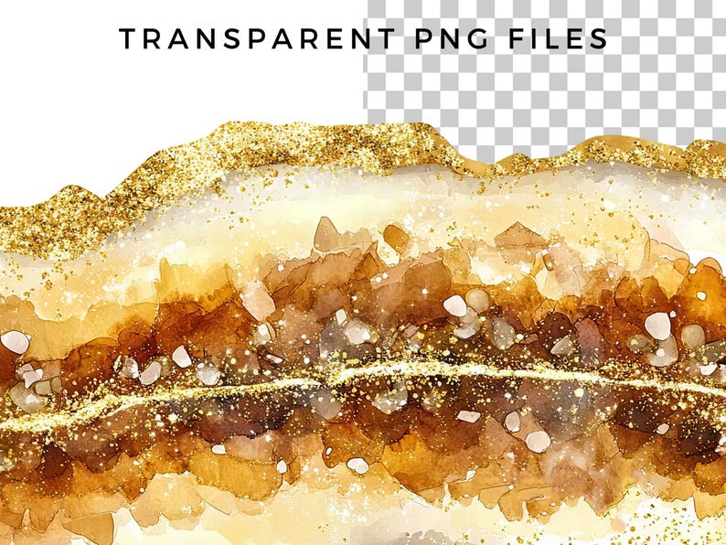 Gold Agate Borders Clipart for Commercial Use - Amber Geode Clip Art ...