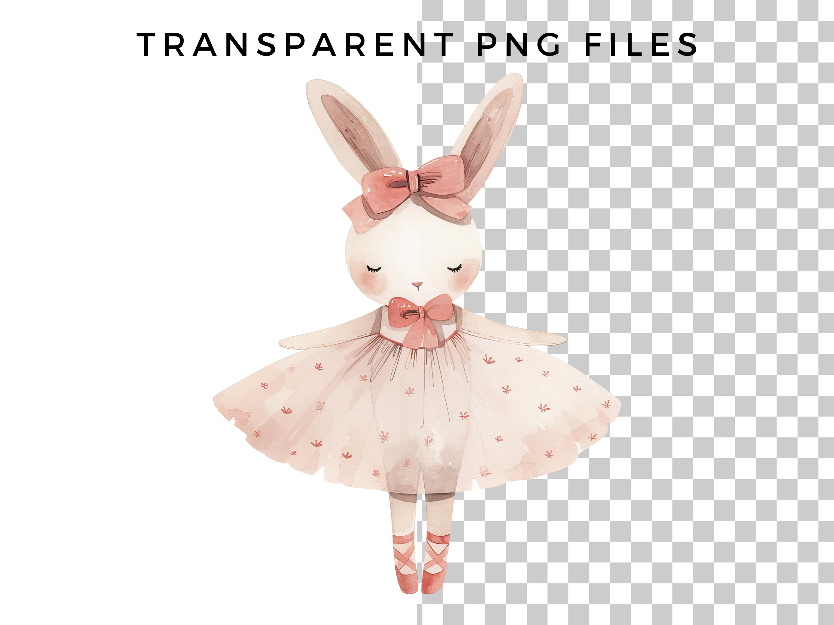 Ballerina Bunny Clipart Ballet Dance Clip Art for Nursery Wall Art ...