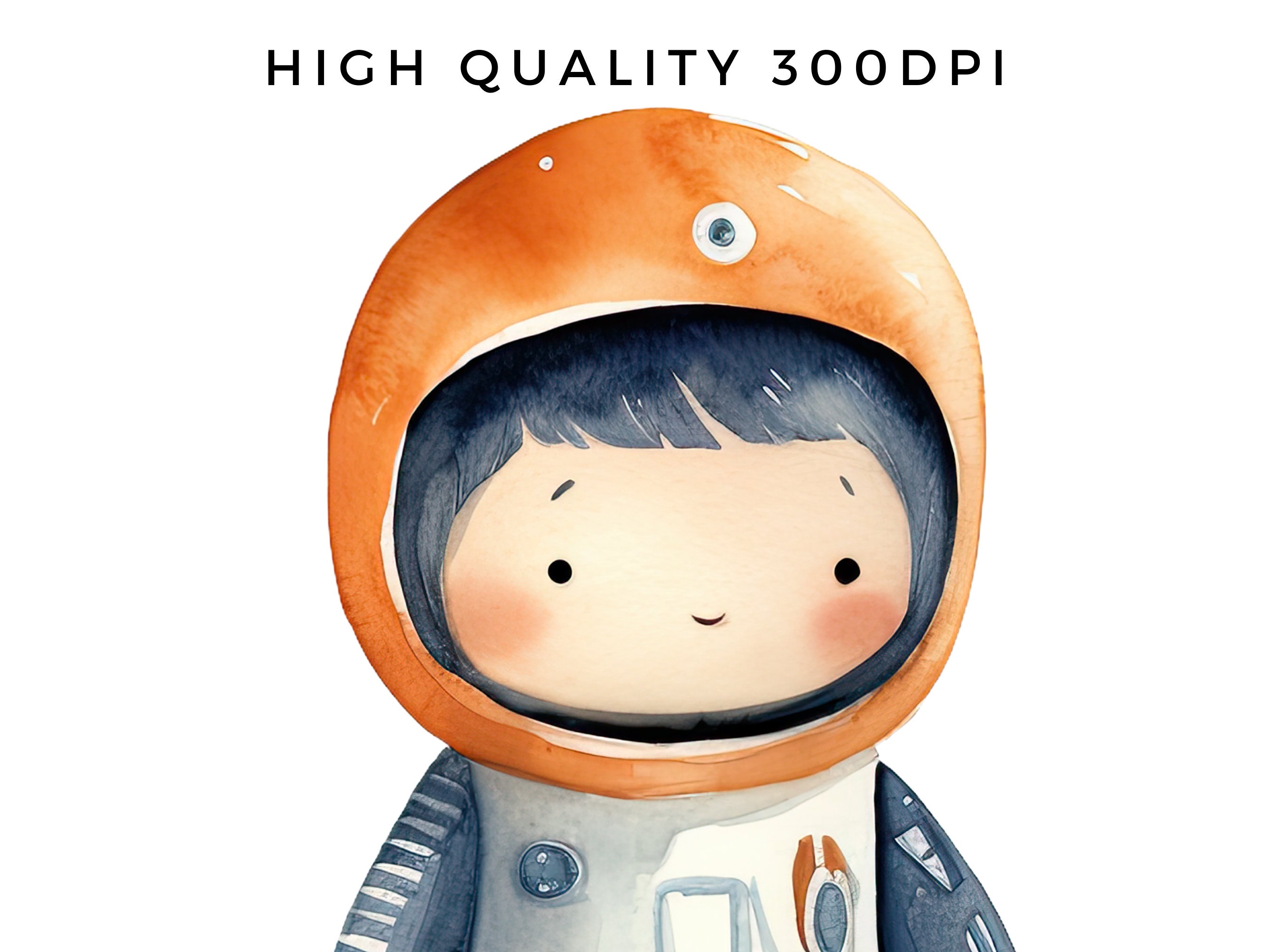 Cute Astronaut Clipart Bundle Watercolor Spaceman Clip Art Set Space ...