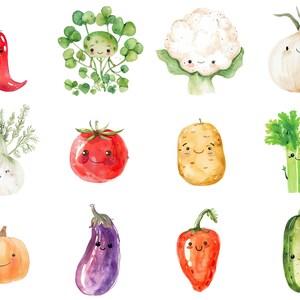 Cute Vegetables Clipart PNG - Watercolour Veggies Clipart Bundle ...