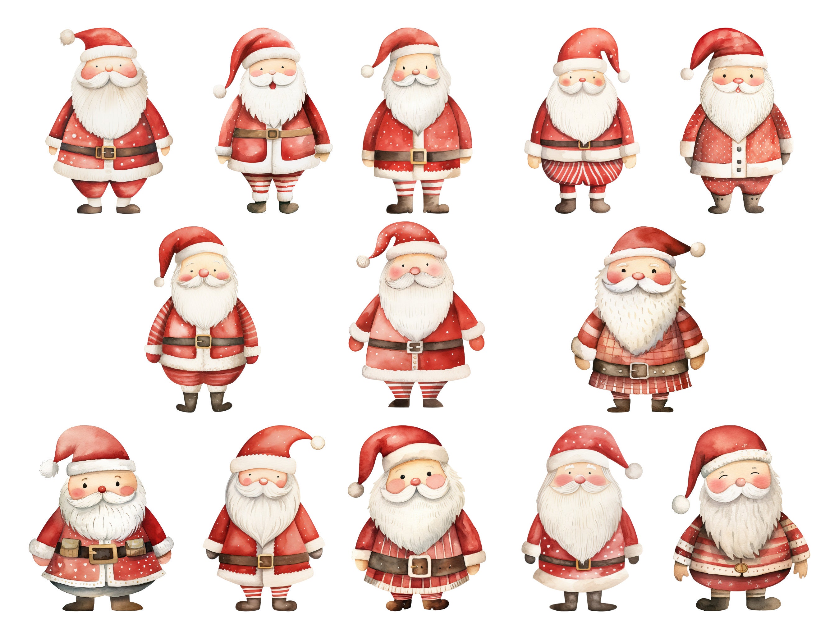 Cute Scandi Santa Clipart Bundle Father Christmas Clip Art Xmas Kids ...