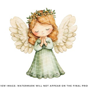 Cute Christmas Angels Clipart Bundle - Watercolor Clip Art for ...