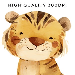 Cute Jungle Animal Clipart Bundle - Watercolor Clip Art for Commercial ...