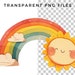 Cute Rainbow Clipart Bundle - Kawaii Rainbow Clipart Set - Watercolour ...