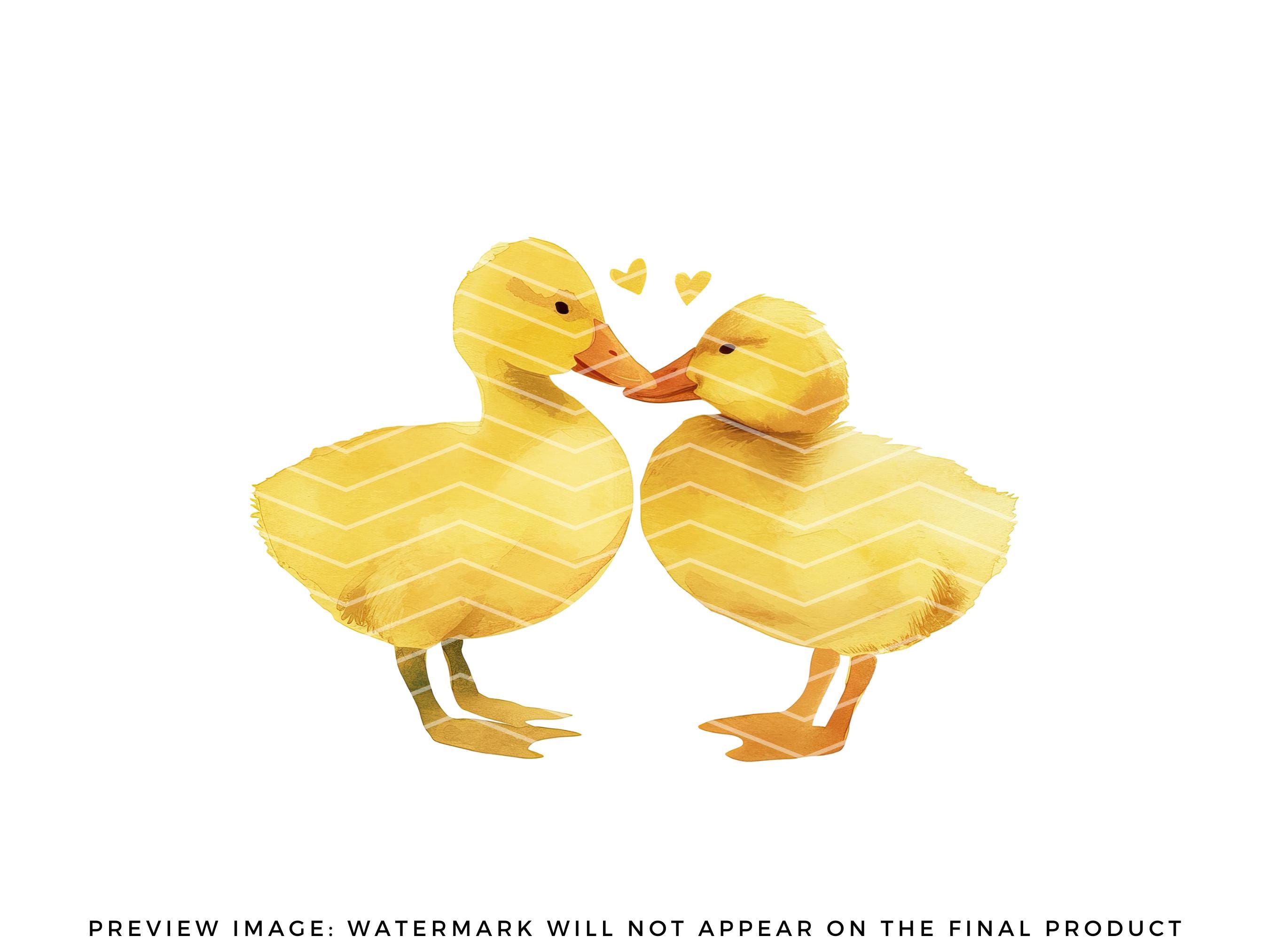 Cute Ducklings Clipart Set - Watercolor Spring Clip Art for Kids Party ...