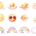 Cute Sun Clipart Bundle - Happy Sunshine Clipart Set - Watercolour Clip ...