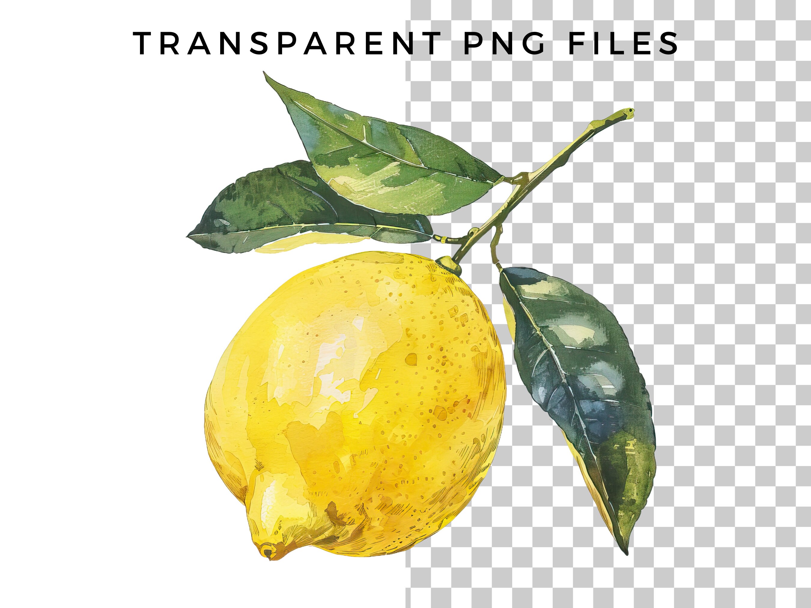 Watercolour Lemons Clipart - Blue Mediterranean Tiles Clipart Bundle ...