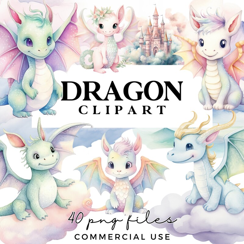 Dragon Clipart - Etsy