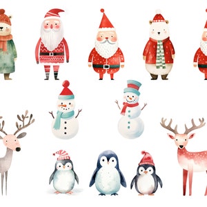 Cute Santa Clipart - Christmas Clipart Bundle - Instant Download ...