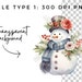 Floral Snowman Clipart Bundle Watercolour Snowmen Clip Art Set Cute ...