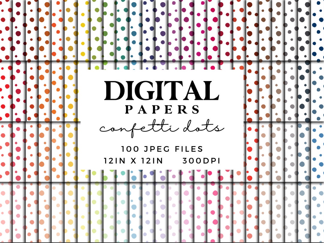Confetti Dots Digital Paper - Hand Drawn Spot Seamless Pattern ...