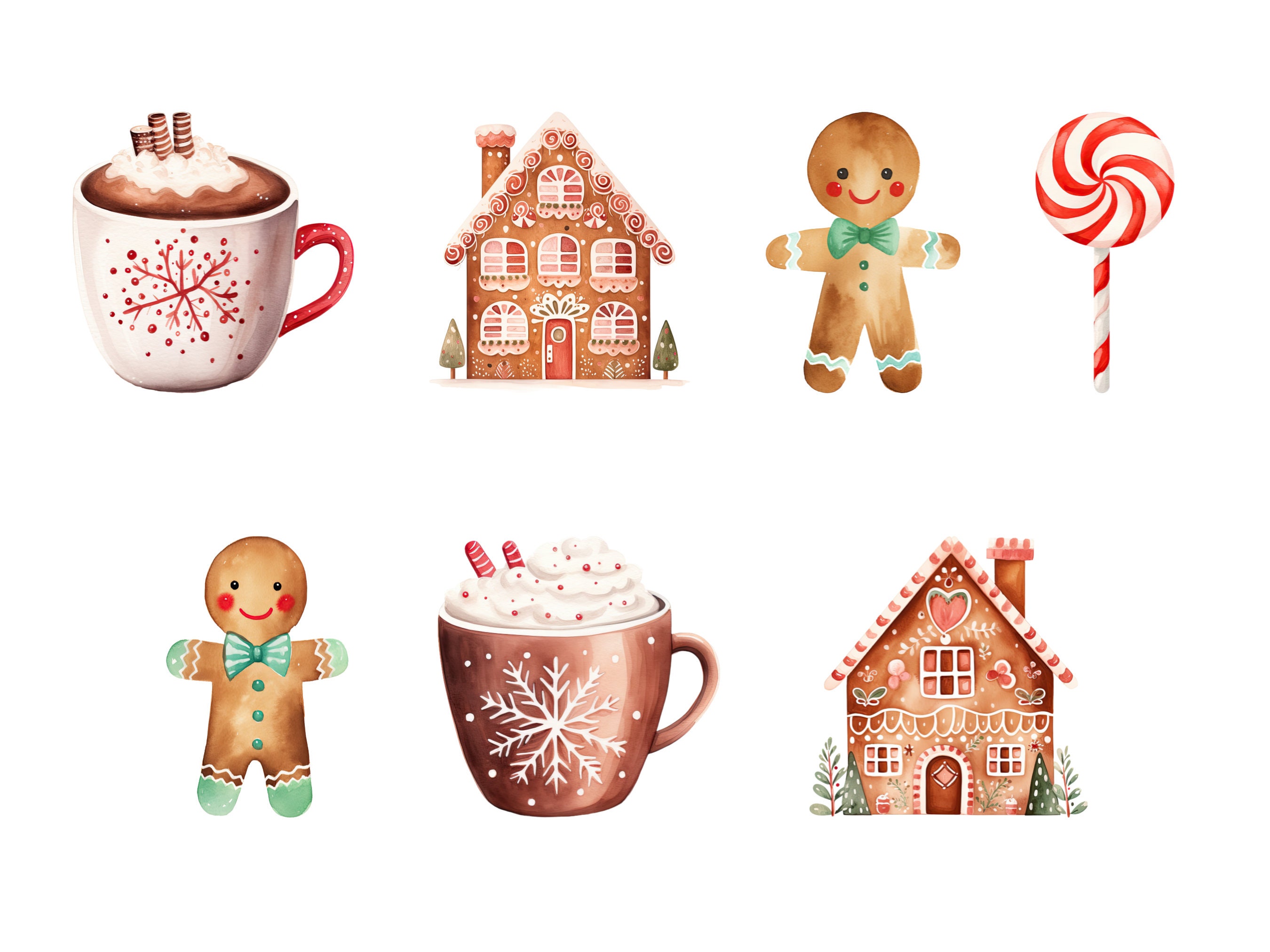 Cute Santa Clipart - Christmas Clipart Bundle - Instant Download ...