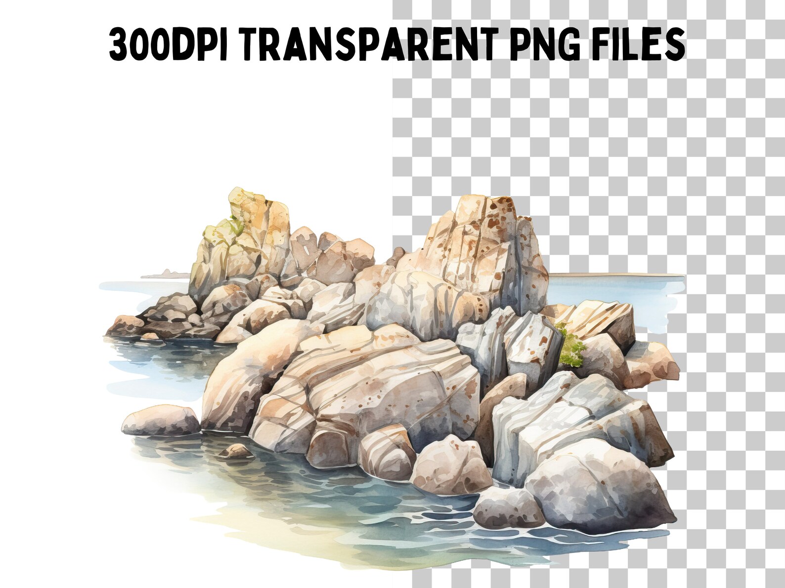 Travel Clipart - Rocky Beach Clipart - Coastal Adventure Clip Art ...