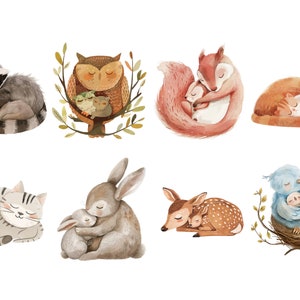 Mama & Baby Animal Clipart - Cute Baby Animals - Commercial Use - Mama ...