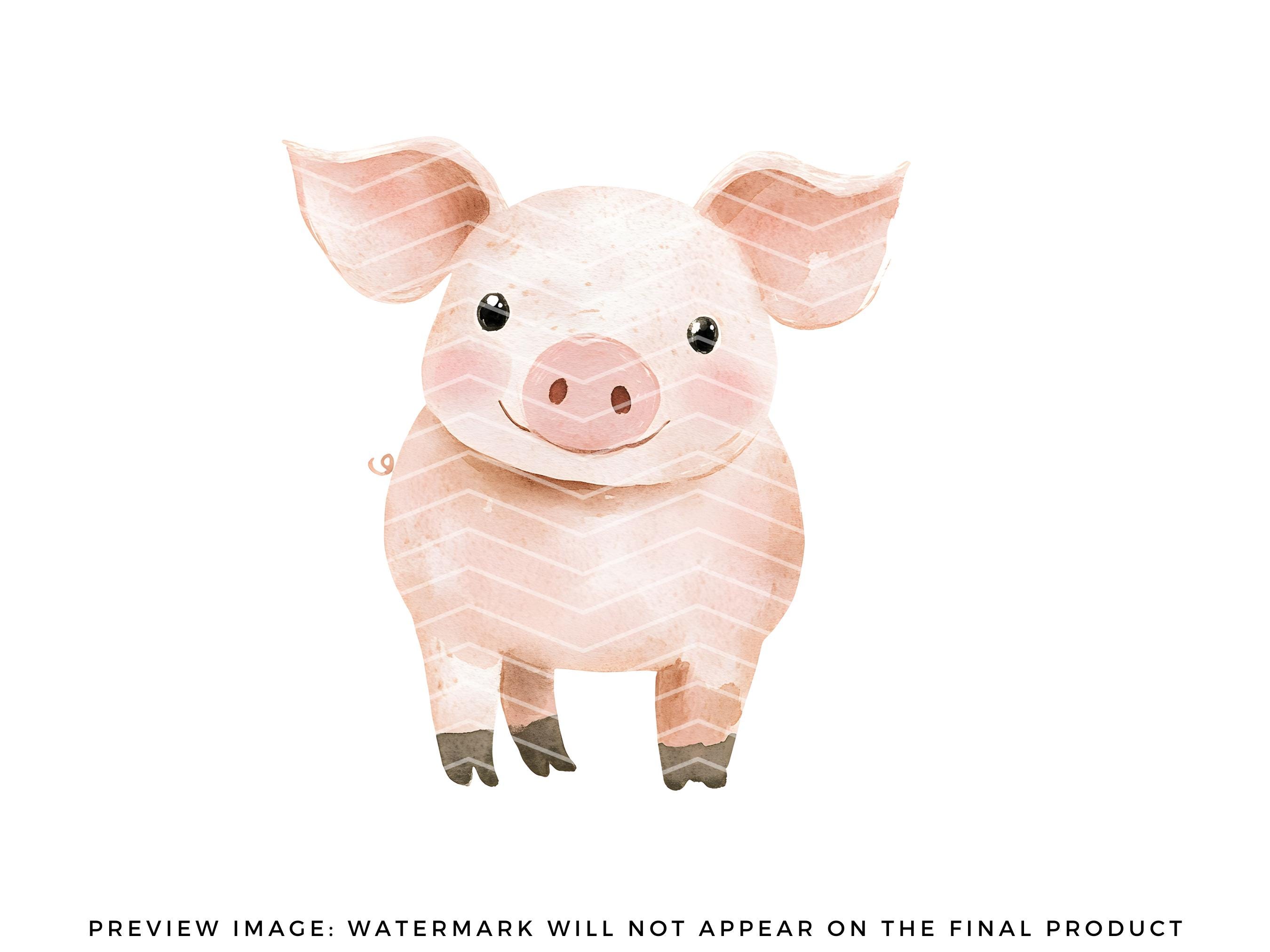 Watercolor Farm Animals Clipart Set: Nursery Art & Seamless Patterns ...