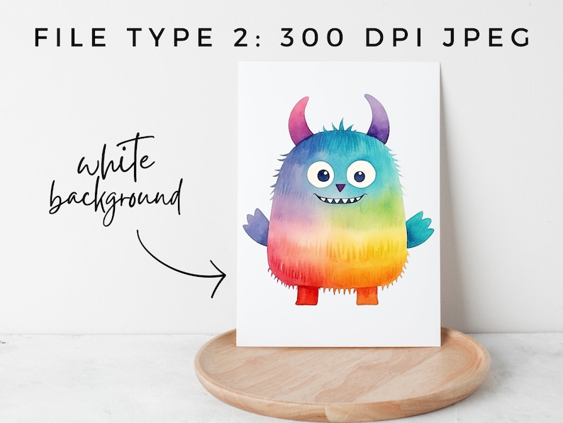 Cute Monsters Clipart for Kids Watercolour Monsters Birthday Party Clip ...