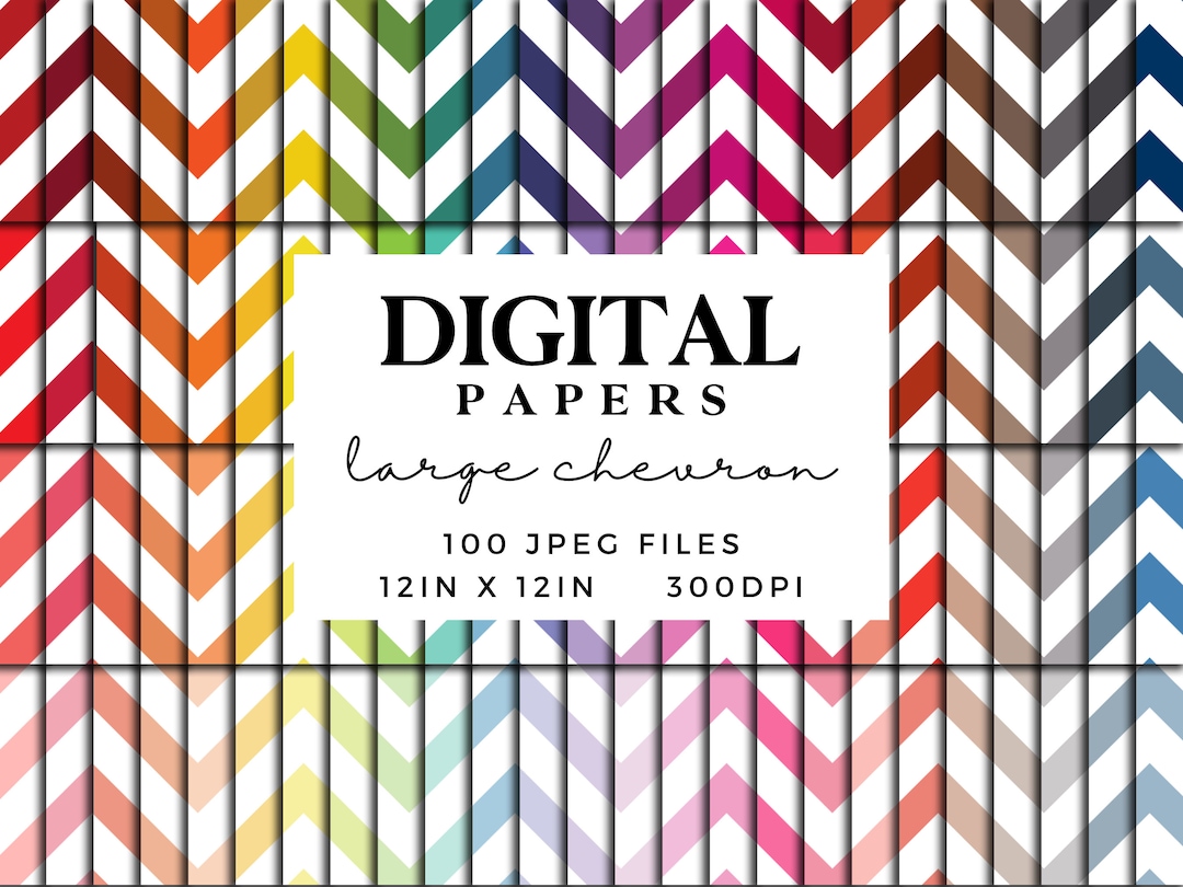 Chevron Seamless Pattern - 100 Color Digital Background - Zig Zag ...