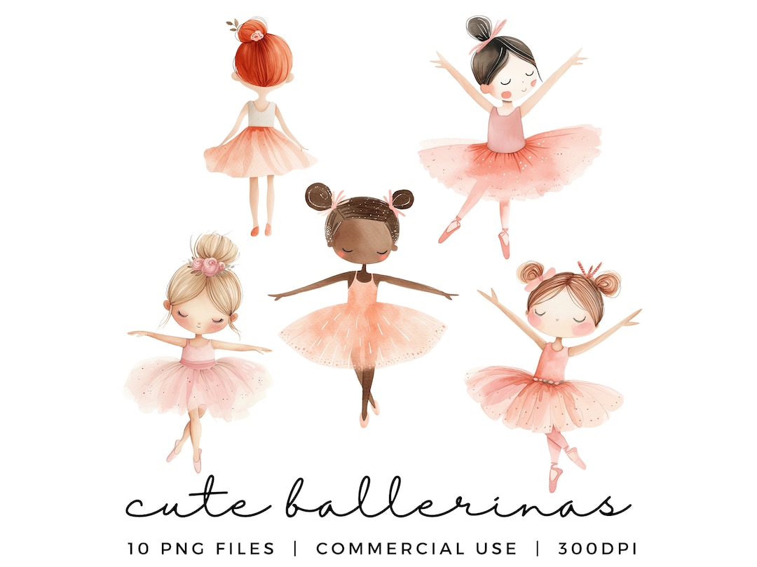 Ballerina Clipart Set - Ballet Dance Clip Art for Nursery Wall Art ...