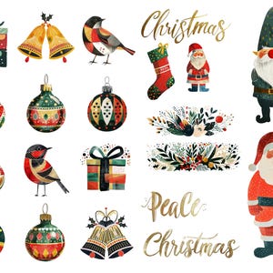 Christmas Clipart Bundle for Commercial Use - Transparent PNG Files ...