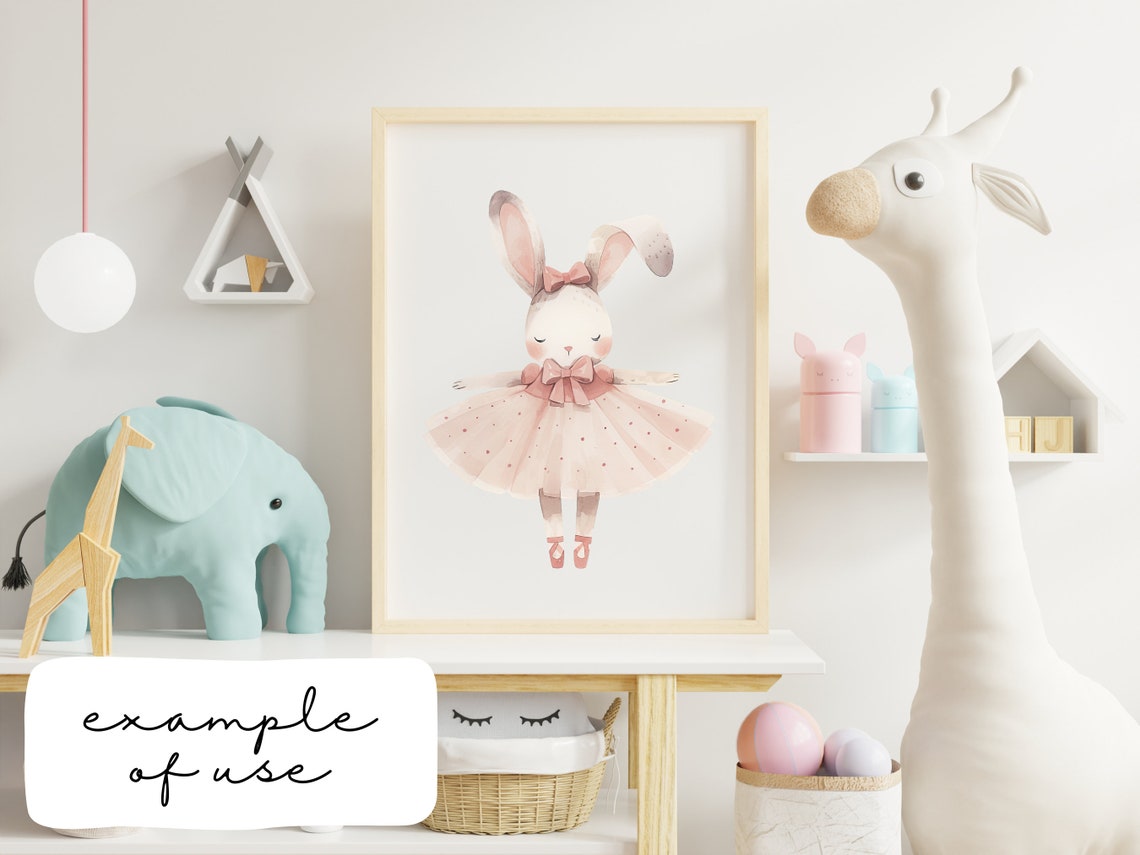 Ballerina Bunny Rabbit Clipart Ballet Dance Clip Art Nursery Wall Art ...