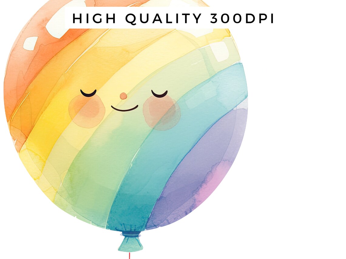 Cute Rainbow Clipart Bundle - Kawaii Rainbow Clipart Set - Watercolour ...