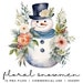 Floral Snowman Clipart Bundle Watercolour Snowmen Clip Art Set Cute ...