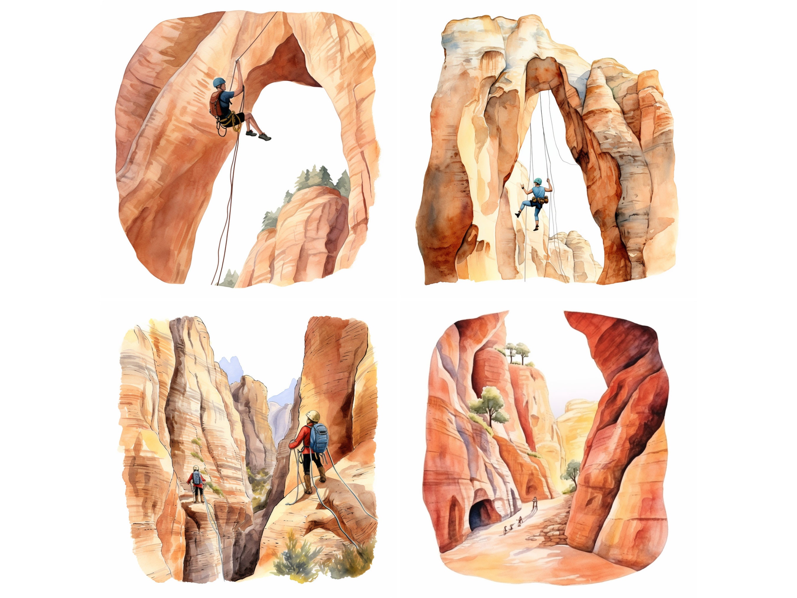 Canyoning Clipart Canyoneering Clipart Bundle Adventure Sports Clip Art ...