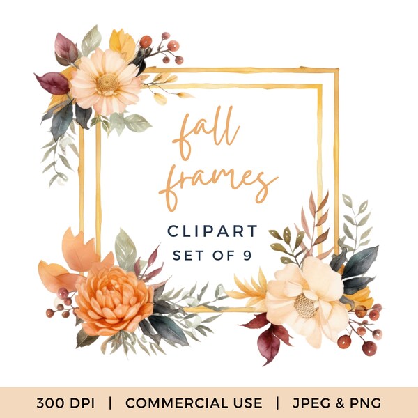 Fall Flowers Clip Art - Etsy
