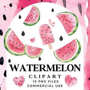 Watercolour Watermelon Clipart - One in a Melon First Birthday Clipart ...