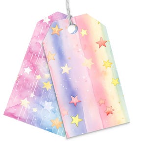 Rainbow Stars Seamless Patterns - Pastel Rainbow Digital Backgrounds ...