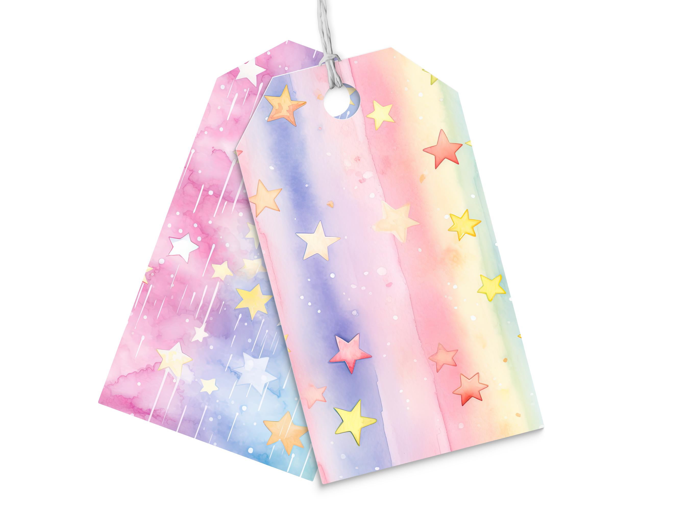Rainbow Stars Seamless Patterns - Pastel Rainbow Digital Backgrounds ...