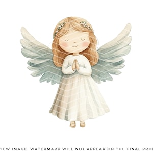 Cute Christmas Angels Clipart Bundle - Watercolor Clip Art for ...