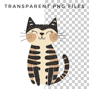 Quirky Cats Clipart PNG - Cute Cartoon Cats Clipart - Funny Kitten ...