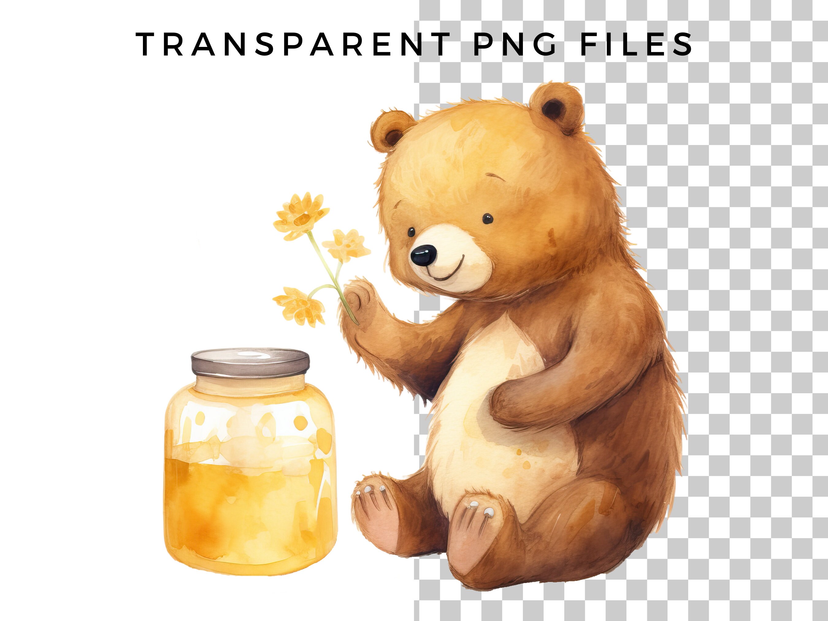 45 X Honey Bee Clipart Bundle Watercolor Bee Clip Art Set With Beehives ...