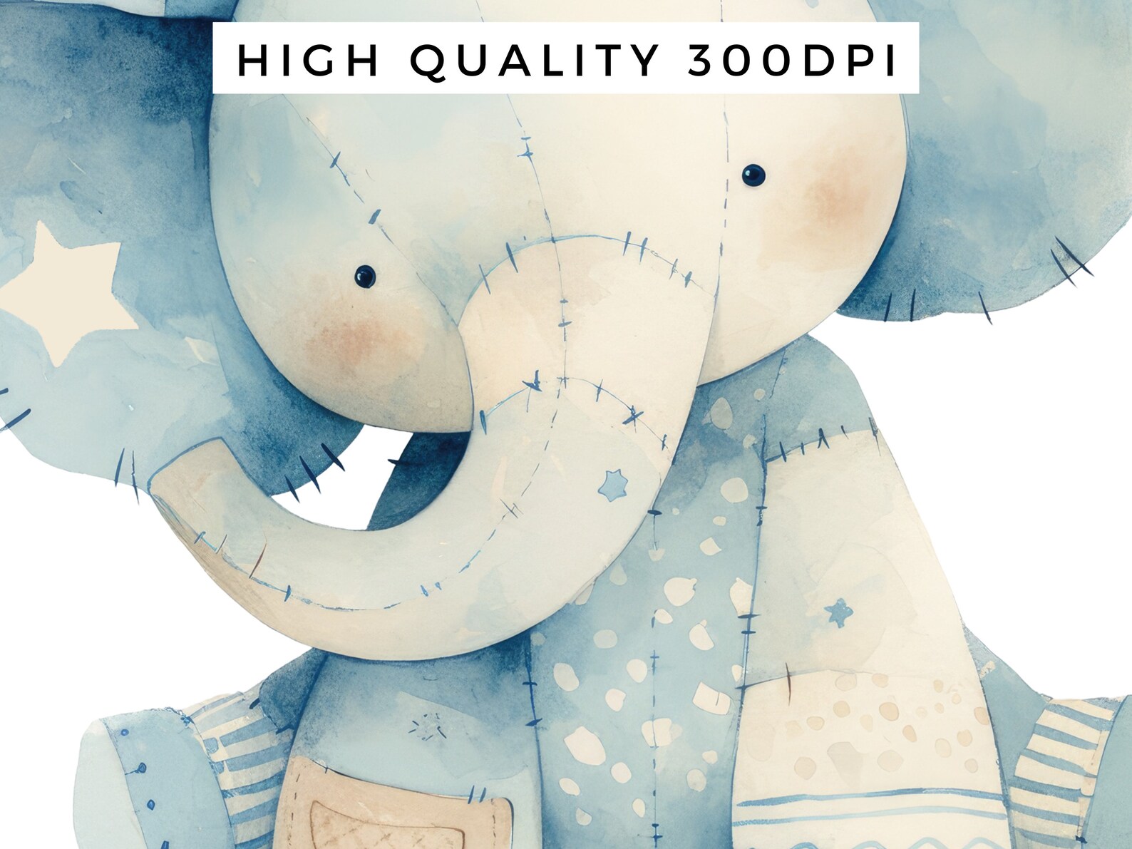 Cute Elephant Teddy Clipart Vintage Plush Stuffed Toy Clipart for ...