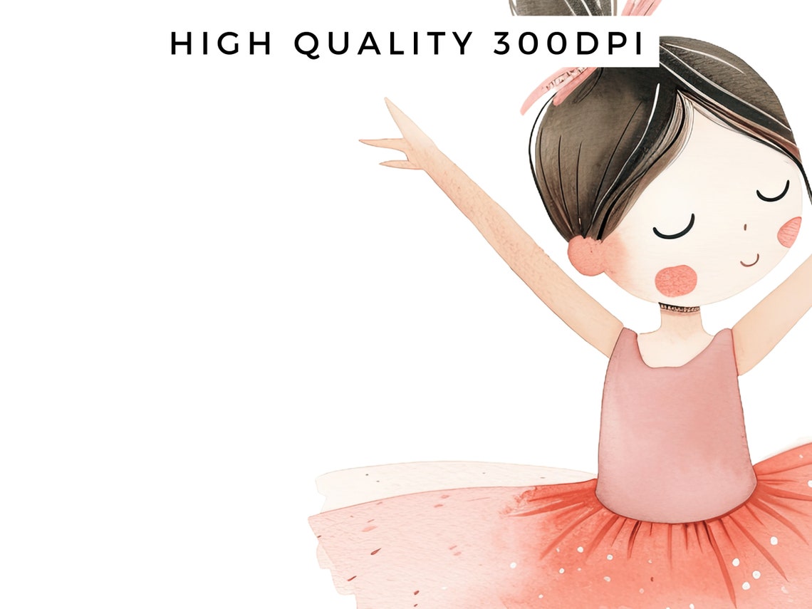 Ballerina Clipart Set Ballet Dance Clip Art for Nursery Wall Art, Kids ...