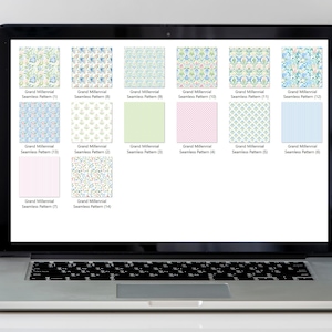 Grand Millennial Seamless Patterns - Pastel Floral Patterns - Vintage ...