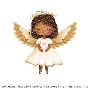 Cute Christmas Angels Clipart Bundle - Watercolor Clip Art for ...