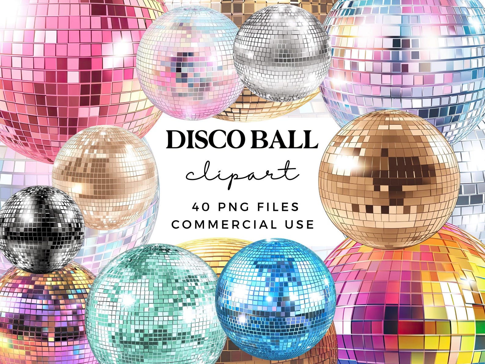 Disco Ball Clipart PNG - Mirror Ball Clipart Bundle - Transparent Pngs ...