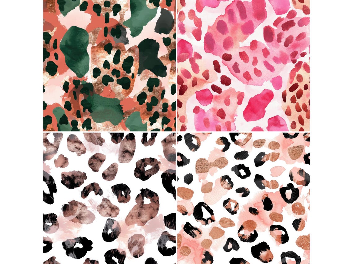 Leopard Print Seamless Patterns is Rose Gold - Animal Print Digital ...