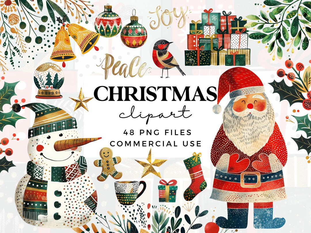 Christmas Clipart Bundle for Commercial Use - Transparent PNG Files ...