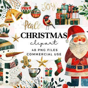 Christmas Clipart Bundle for Commercial Use - Transparent PNG Files ...