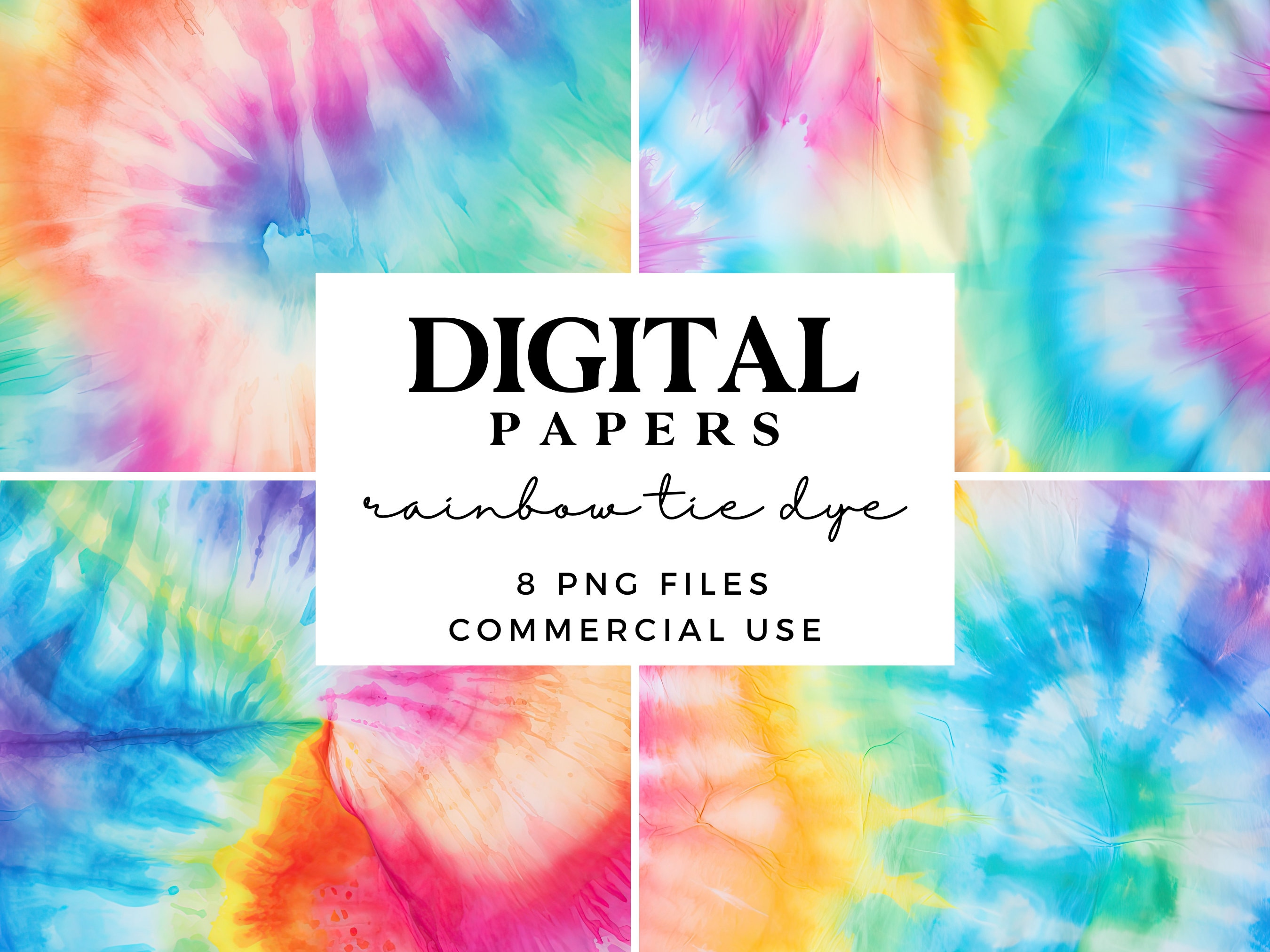Rainbow Tie Dye Background PNG Tie Dye Clipart for Sublimation Digital ...