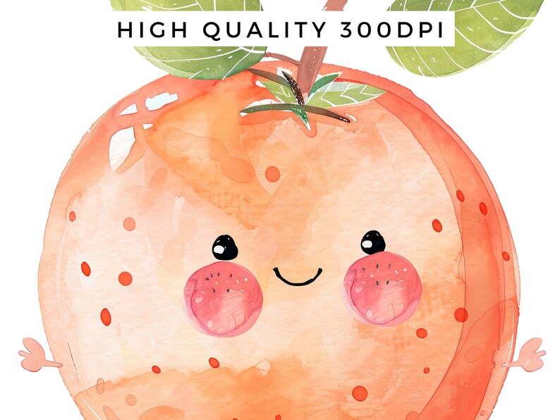 Cute Fruit Clipart PNG Watercolour Fruits Clipart Bundle Kawaii Fruits ...