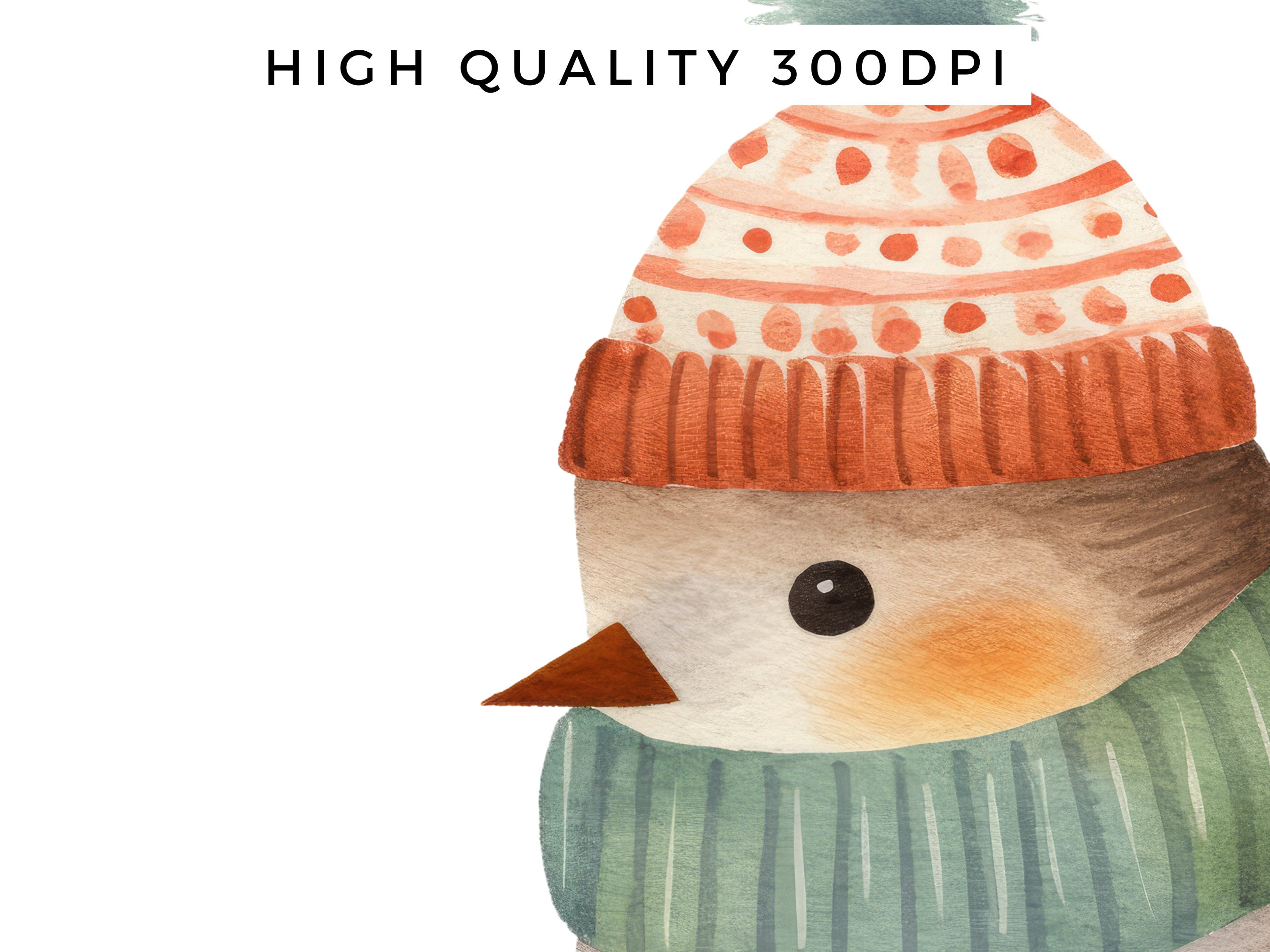 Cute Christmas Birds Clipart - Watercolour Bird Clip Art Illustrations ...