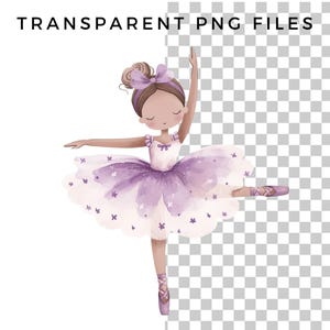 Lilac Ballerina Clipart Set - Purple Ballet Dance Clip Art for Nursery ...