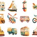 Cute Transport Clipart Bundle - Car Nursery Clipart - Vehicle Clipart ...