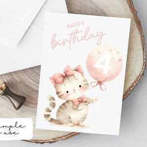 Cute Kitten Clipart - Cat With a Balloon Clip Art for Nursery Wall Art ...