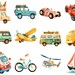 Cute Transport Clipart Bundle - Car Nursery Clipart - Vehicle Clipart ...