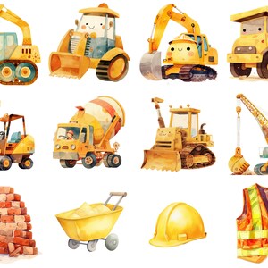 Cute Construction Clipart Bundle - Minimal Modern Style Builder Clipart ...